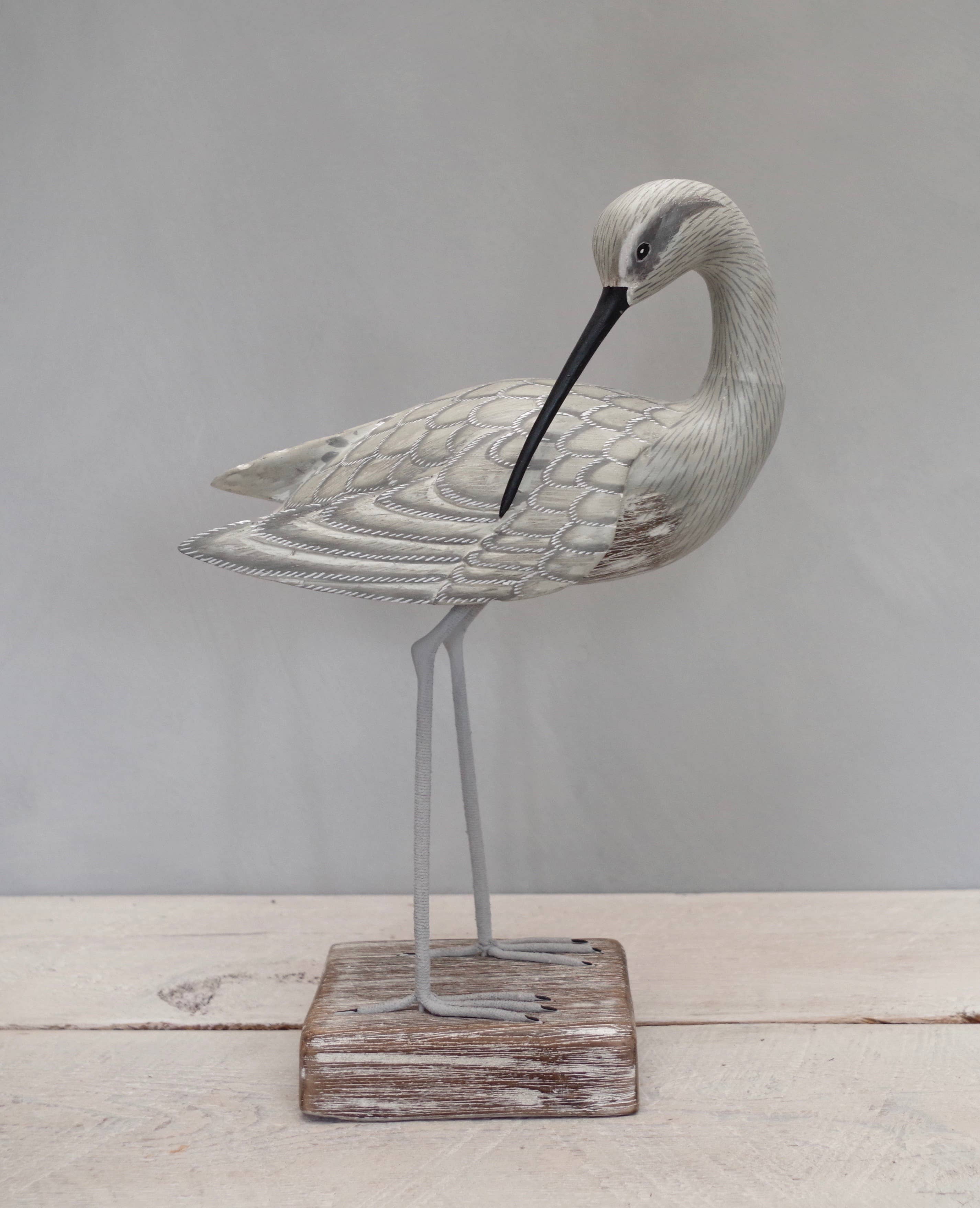 Sandpiper - Curlew - Turned - 14"H -Carved Wooden Ornament – Forgotten ...